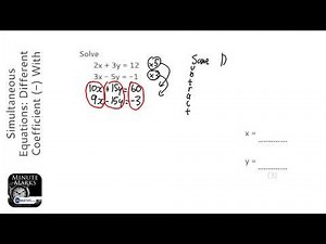 Simultaneous Equations: Different Coefficient (-) With Positive Answers (Grade 6) - GCSE Maths