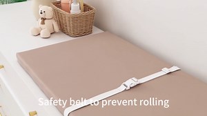 YACODAVO Wipeable Baby Changing Pad for Dresser and Table, Cozy Diaper Changing Pad with Waterproof & Wipe-Clean Leather Cover, Standard Size (31.5" L x 15.8" W), Light Brown