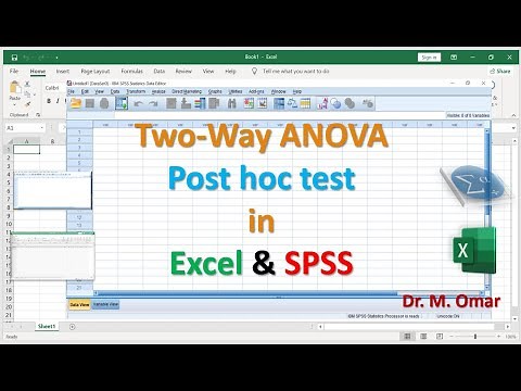 Two Way ANOVA Post hoc test in Excel and SPSS