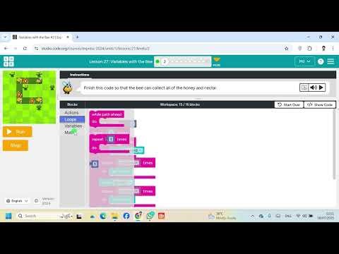 Lesson 27 Variables with the Bee 2