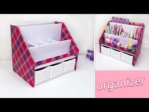 How to make a cute desktop organizer yourself at home!
