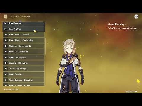 Genshin Impact All Albedo's voice lines (English dub)