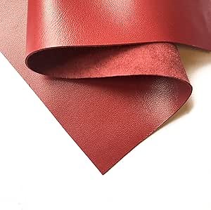 Real Red Material Sheet: Genuine Red Lambskin Leather Sheet for Crafting, Sewing and Personalized Leather Projects (Sun Dried Tomato, 10x10In/ 25x25cm)