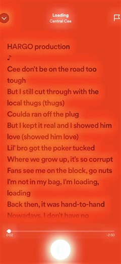 Song name:Loading Artist:Central Cee