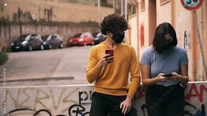 keep distance -young man moves away froma a girl who got too close