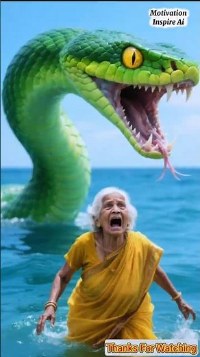 "Female Army Soldier🪖Jumps Into Water💦to Save Grandmother from Cobra snake🐍"#ai #army #save #cobra