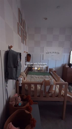Caitlyn Neier on Instagram: "We finally upgraded Benny’s room and I’m not kidding when I say… get the bed with the slide! They’re only little once and this phase goes by so fast. If you’ve been debating it, this is your sign to just do it! 🤍 We got the low loft bed with the slide in the blonde wood color from @maxandlilyfurniture and I’m obsessed with how it turned out. It’s the perfect height for toddlers, feels super sturdy, and the blonde wood is such a pretty, warm neutral. Ben has been liv