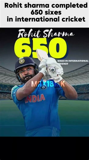 rohit sharma completed 650 sixes in international cricket #shorts #rohitsharma
