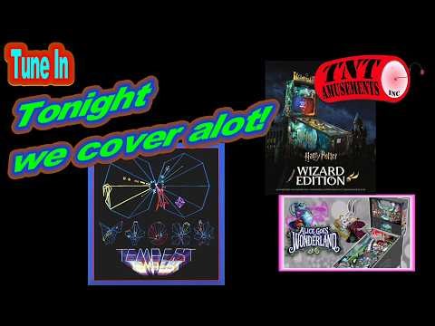 #1853 HARRY POTTER WIZARD and ALICE Pinball Machines-TEMPEST Arcade Monitor adjusted -TNT Amusements