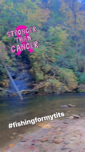 Fishing For My Tits in my fight against Double breast And Lymph Node Cancer! Diagnosed a week ago. Treatments start next week so let’s go fishing!!! Gotta kick this cancers ass! I’m not done living yet! #BreastCancerAwareness #neveradullday #rivertherapy #natureheals Rachel McMullen @topfans | Tits-N-Trout, LLC