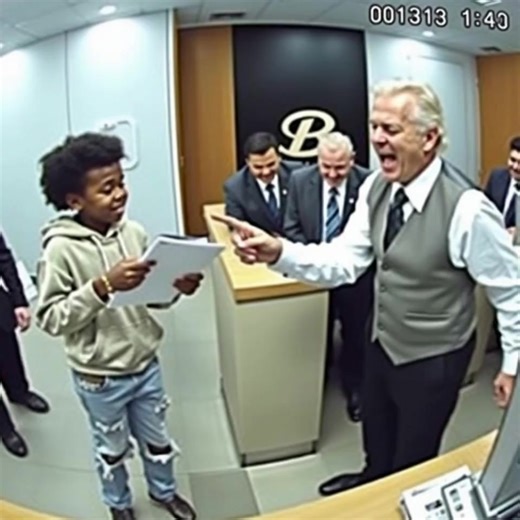 Black Kid in Worn-Out Shoes Went to Bank to Check Account — Manager Laughed Until He Saw the Balance Excuse me, sir. I'd like to check my account balance, please. A black kid in worn out shoes stood at the counter. 10 years old, cracked soles, frayed laces, thrift store jacket swallowing his small frame. The bank manager stopped, looked the boy up and down slowly, then burst out laughing. "Check your account?" His voice echoed across the marble lobby. This is First National Heritage Bank, not a 