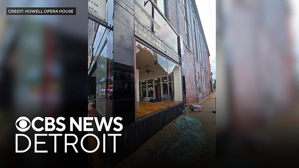 Howell Opera House window shattered amid storms
