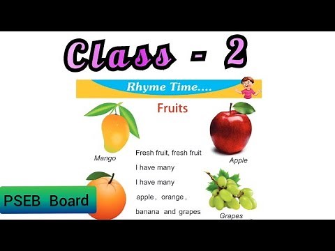 Class 2 Rhymes ' Fruits ' PSEB Board English Book - Rainbow#trending #poem #poetry