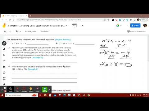 Go Math 8 - 7.1 Solving Linear Equations with Variables on Both Sides - Guided Practice