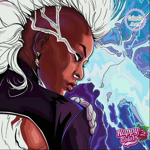 Happy Colour Marvel Storm / Colour by Number Storm from Marvel's X-Men #ColorGoArt