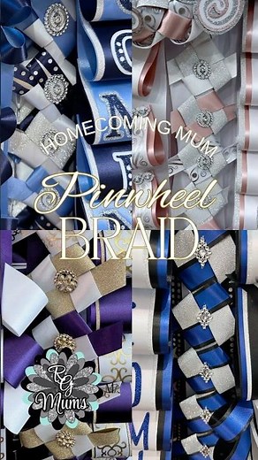 Homecoming Mum Pinwheel Braid with tutorial link | HOCO Ideas Braids #hoco2025 #homecoming #ribbon