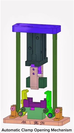 Automatic clamp opening mechanism #mechanical #mechanism