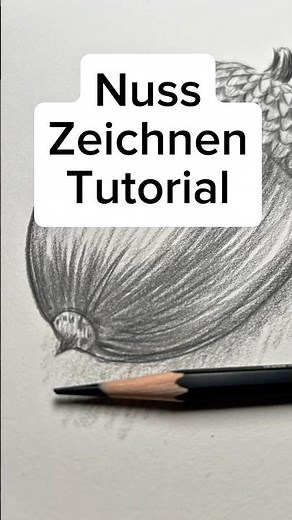 Nuss Zeichnen Tutorial - Eichel mit Bleistift zeichnen – einfaches Tutorial für Anfänger #zeichnen