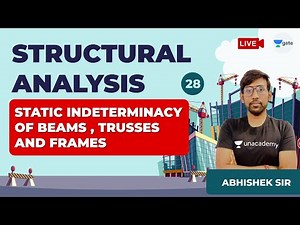 Static Indeterminacy of Beams, Trusses and Frames | Lec 28 | Structural Analysis | GATE CE Exam
