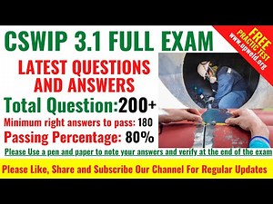 Top 200+ Most Important Latest CSWIP 3.1 Exam Questions and Answers - Welding Inspector