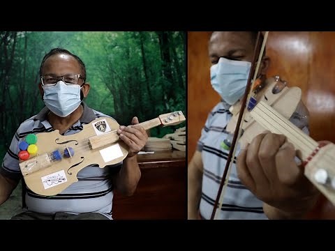 Music Teacher Makes Violins from Recycled Material for Kids