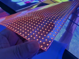 Adhesive soft film transparent bendable led display,P4,P4-8,P6,P8,P10,P16 factory vendor workshop