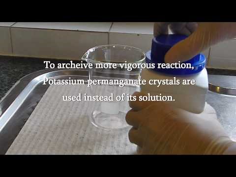 "Elephant Toothpaste" with Potassium permanganate and Hydrogen peroxide