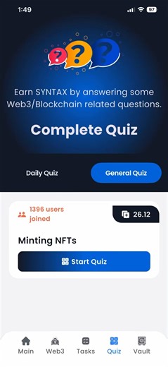 Syntax Verse General Quiz Today Answer | Minting NFTs