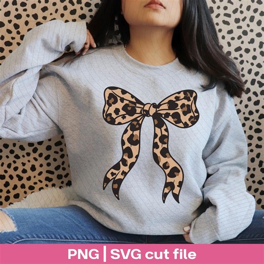 Leopard Print Bow SVG | Girly Bow Svg Cut File | 3 Layer Bow SVG for Cricut & Silhouette | Sweatshirt and Shirt Design PNG - Etsy