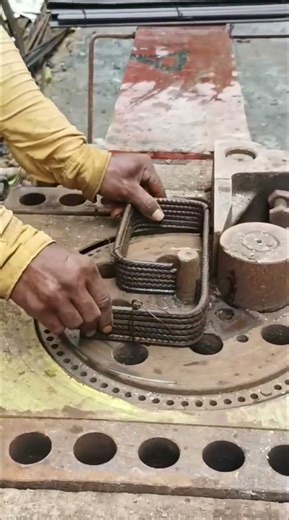 Steel reinforcement bending work 🏗️ #civilengeering #machine #machine #heavycivil #sitework