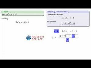 Detailed Example: Solving a Quadratic Equation