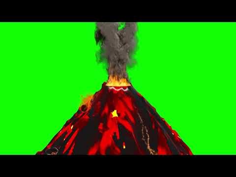 Green Screen Volcano Animation