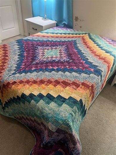 Bargello in Fully Batik (front &back) Around the World (ATW) Queen-size Quilt - Etsy