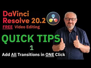 How to Add ALL Transitions to Your Video in DaVinci Resolve (In One Go!) Beginners Tutorial 40+