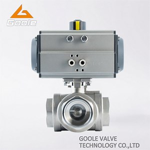 [Hot Item] Pneumatic Threaded Three Way Diverting Ball Valve