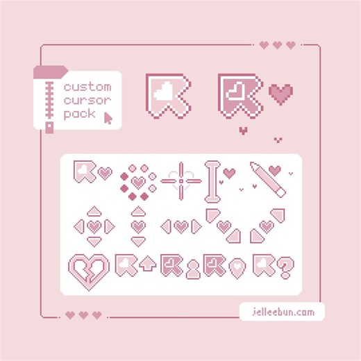 Lovecore Pink and White Heart Pixel Art Mouse Cursor - Animated (digital Download) - Etsy