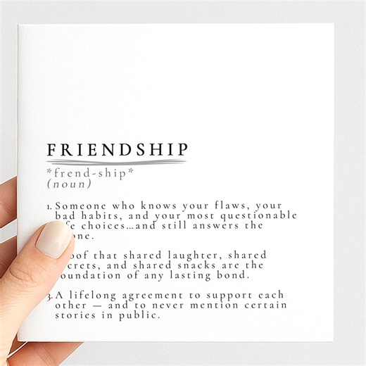 Friendship Card, Friendship Definition Card, Meaningful Friendship Card, Best Friend Card, Thoughtful Friend Card - Etsy UK