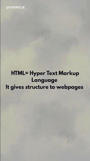 HTML = HyperText Markup Language 🌐 Gives structure to webpages! #CodePulse #shorts