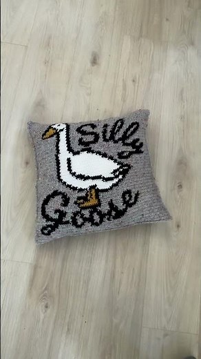 Silly Goose Crochet Pillow