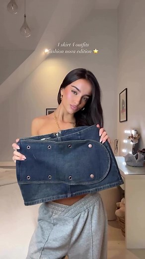 FashionNova.com | Four Ways To Style Our "Lola Wrap Denim Micro Mini Skirt" ✨️⁠ 🔎 Cassandra Cross Over Lounge Pant⁠ 🔎 Sweet Talk Skirt Set⁠ 🔎 Play Along... | Instagram