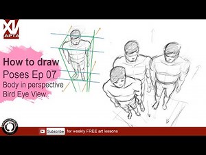 How to Draw Body: Top View Perspective Pose | using boxes episode 07