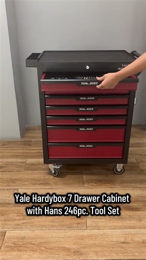 The ultimate collab for your workshop! 🤝 ⚙️ Keep your Hans tools organized and ready for action with the Yale Hardybox 7-Drawer Tool Cabinet. Durable, spacious, and built for pros. Upgrade your workspace today! 🛠️💥 | Yale Hardware