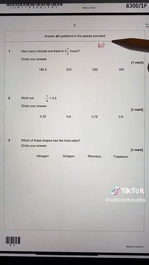 AQA Foundation Maths June 2017 Q1 Explained