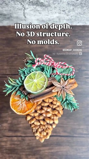 Our iconic Cookie Pine Cone has intrigued cookie artists for years, and I’m excited to bring this refined class to CookieCon . The pine cone cookie itself starts flat — the realistic depth and dimension come from thoughtful technique, color, and composition, not a 3D structure. Students will create a hyper-realistic pine cone cookie finished with edible accents like dried citrus, greenery, and cozy holiday “spices” (including additional cookies used to complete the look). This class was a huge h