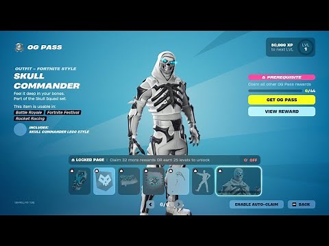 Fortnite OG Battle Pass Full Showcase- Skins, Emotes (All Levels Rewards)