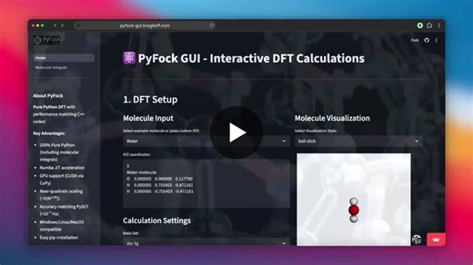 PyFock now has a web-based GUI 💙 After sharing PyFock here and seeing it resonate with so many of you (thank you for the incredible support 🙏), I wanted to follow up with something I’m especially… | Manas Sharma | 13 comments