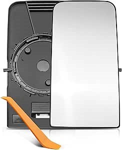 Upper Mirror Glass Fit for Freightliner Cascadia 2008-2017, Heated Flat Mirror with Back Plate Replace TL-28716A Driver Passenger Side, High Reflective Wide View Clear Vision