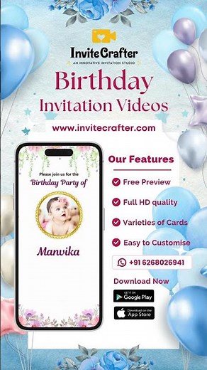 Create Your Personal Birthday Invitation Videos Using Invite Crafter