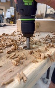 Drilling some holes for a sink cut out with a Diablo forstner bit #diablotoolsambassador | The Dusty Lumber Co.