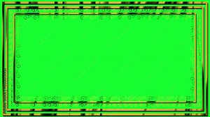 Rectangular Luxury Frame Animation Background With Glowing Particle Dot, Frame Template For Your Pictures And Videos On Green Screen Background, Luxury Golden Green Screen Frame Animation,